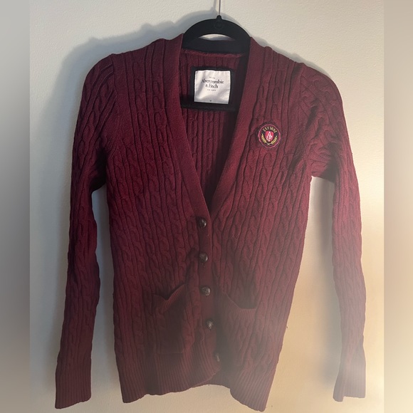 Abercrombie & Fitch | Sweaters | Medium Maroon Cardigan From ...
